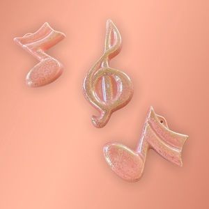 Vintage | Accents | Vintage Ceramic Musical Notes Pink With Gold ...